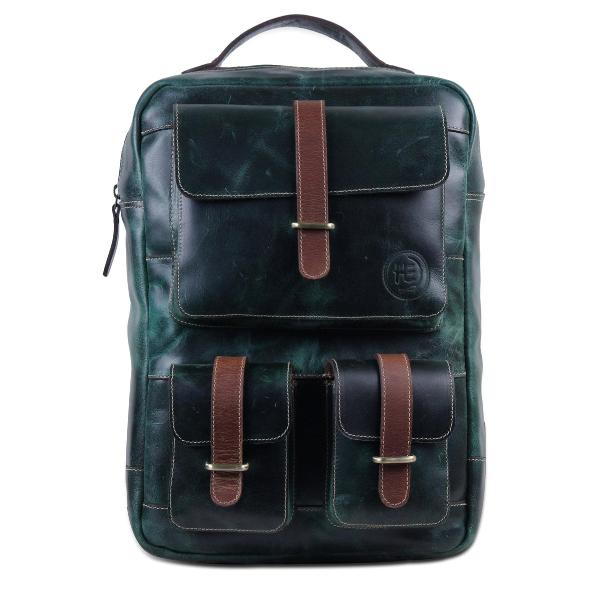 Dark Green Multi pocket backpack – Hulsh Leather