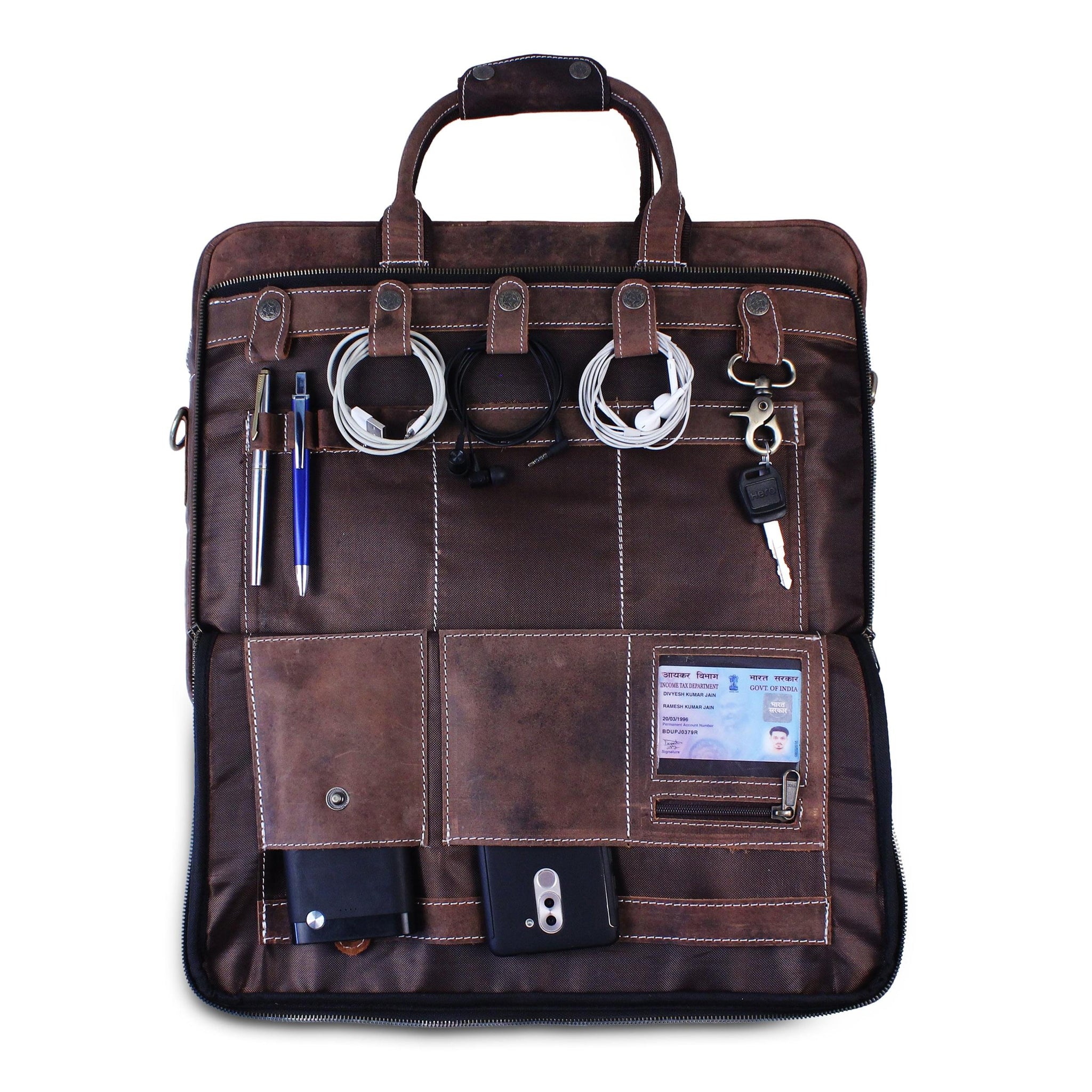 Hulsh Executive Leather Briefcase Bag | Leather Laptop Briefcase for ...