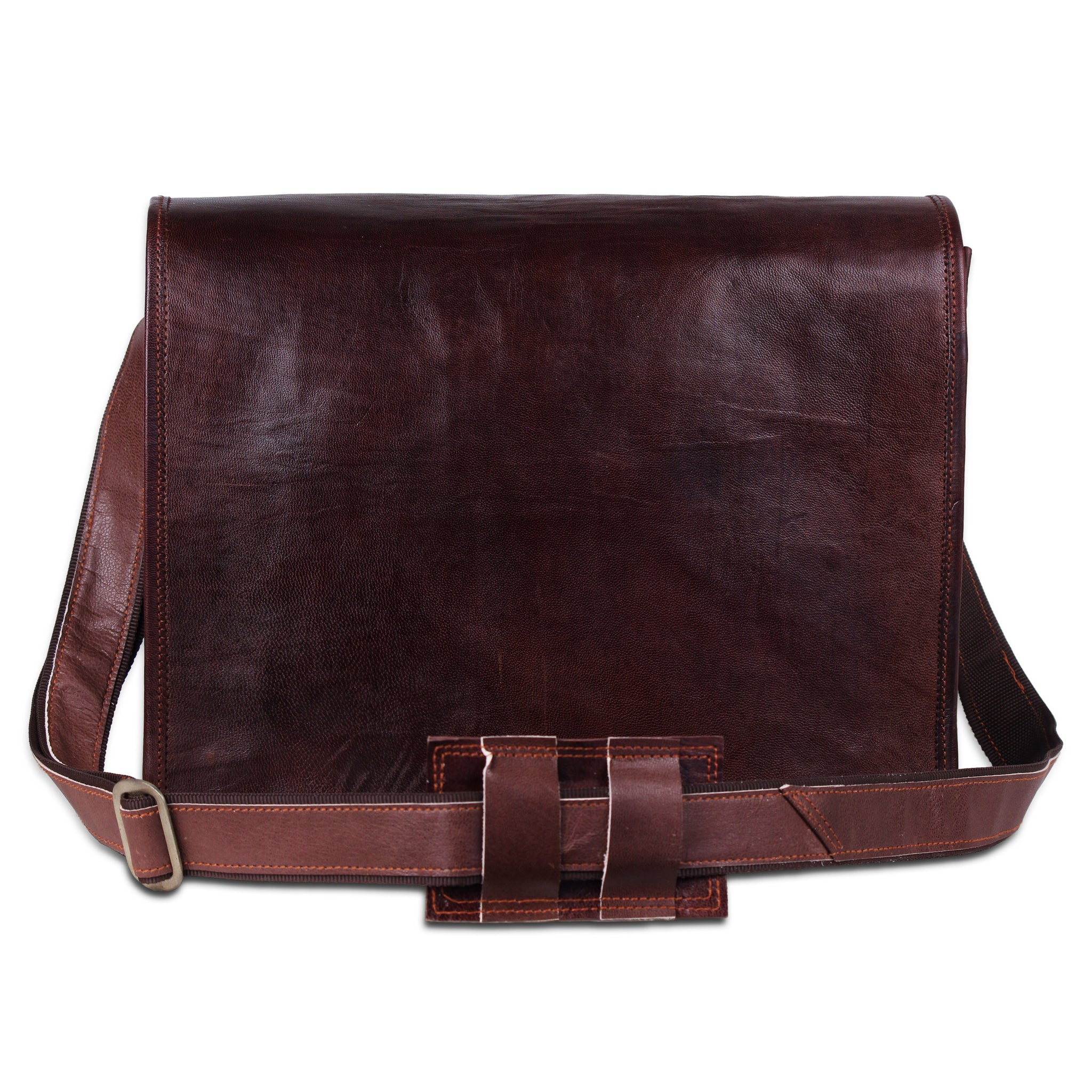 Genuine Leather Unisex Satchel Messenger Briefcase Office Shoulder Bag ...